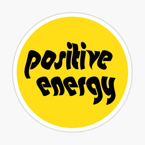 "Positive Energy - Yellow and Pink Hippie Quote" Sticker for Sale by ...