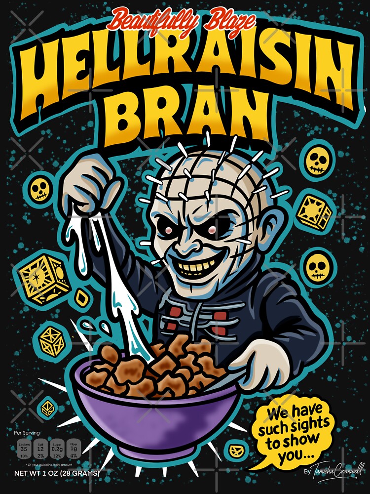 "Hellraisin Bran: Hellraiser Horror Cereal Parody" Essential T-Shirt ...