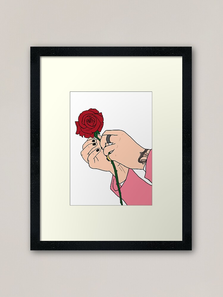 "Harry Styles Rose" Framed Art Print by meanicolexx | Redbubble