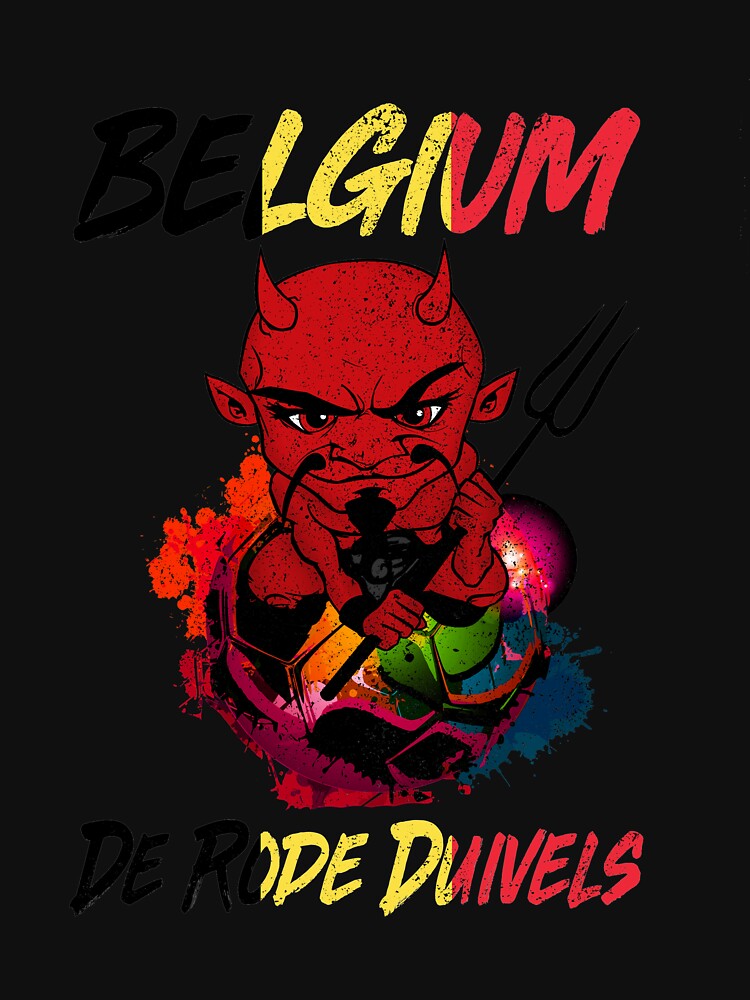 "Belgium World Soccer Shirt, Belgian Team De Rode Duivels Tee" T-shirt ...