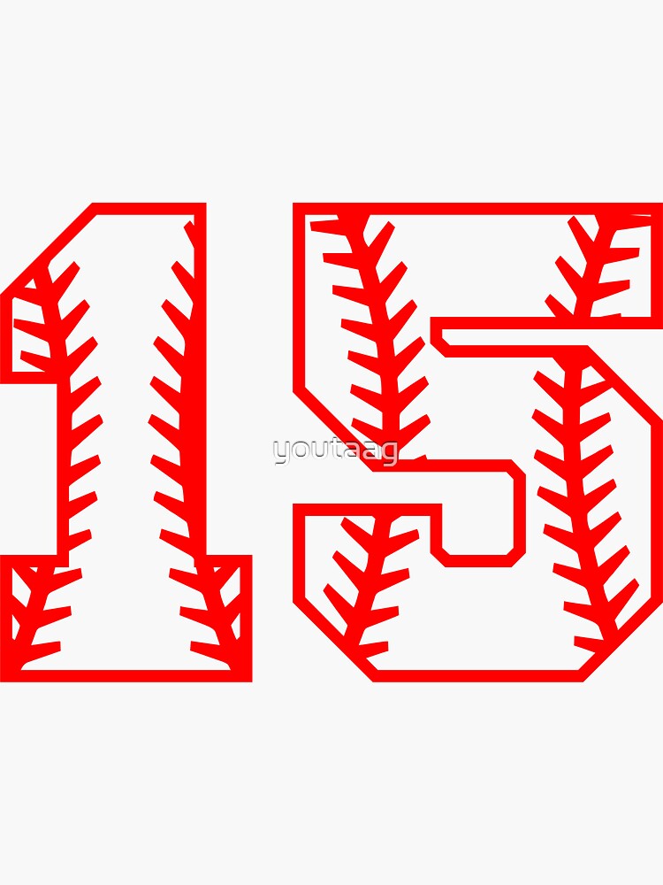 "Baseball Number 15" Sticker for Sale by youtaag | Redbubble