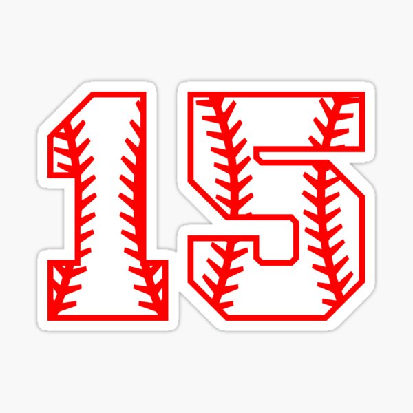 "Baseball Number 15" Sticker by youtaag | Redbubble