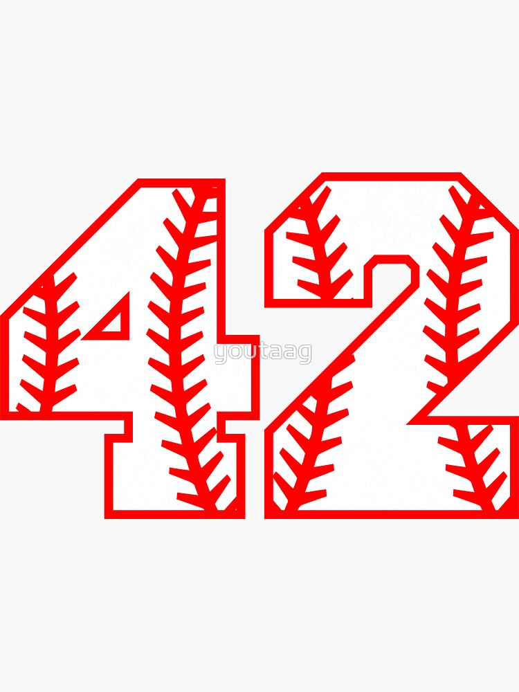 "Baseball Number 42" Sticker by youtaag | Redbubble