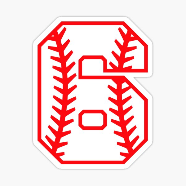 "baseball number 6" Sticker for Sale by youtaag | Redbubble