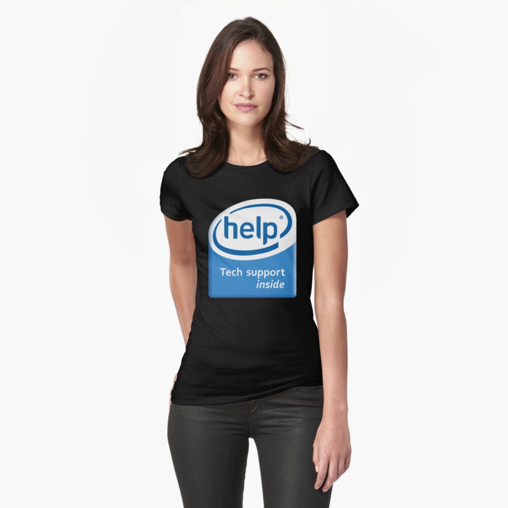 "Funny Intel Parody Logo Computer Tech Support" T-shirt by andabelart ...