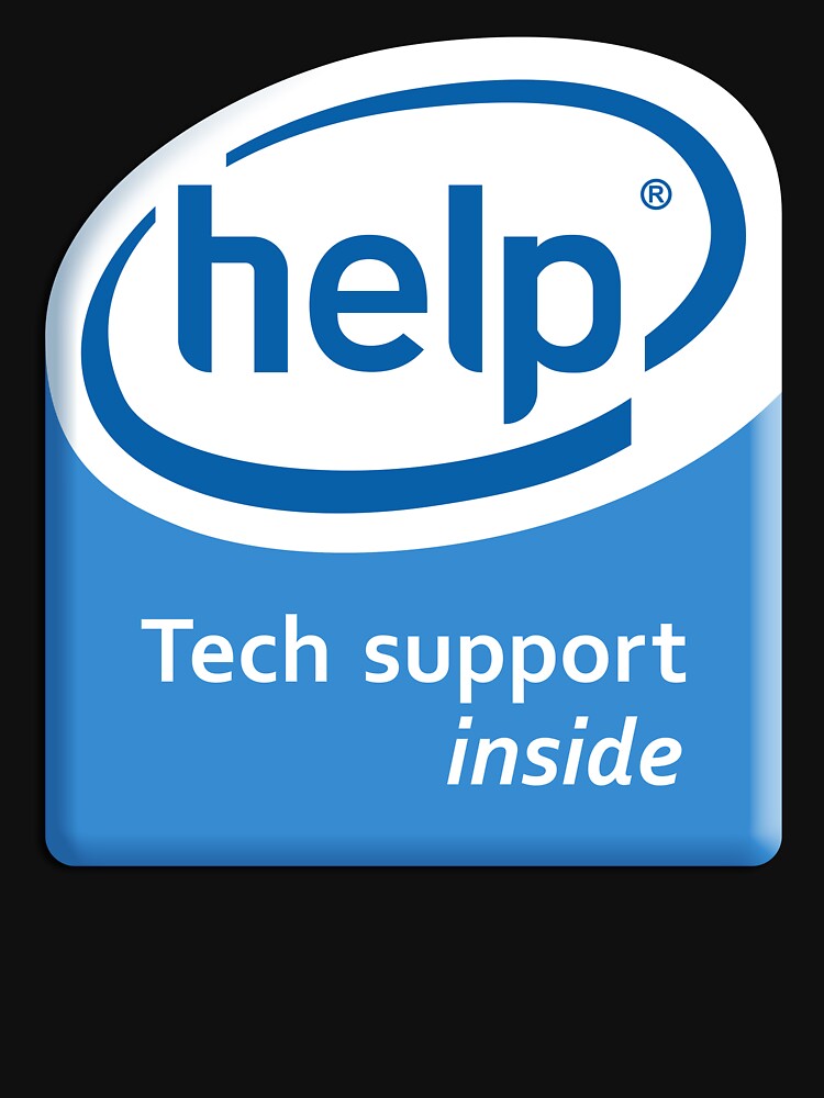 "Funny Intel Parody Logo Computer Tech Support" T-shirt for Sale by ...
