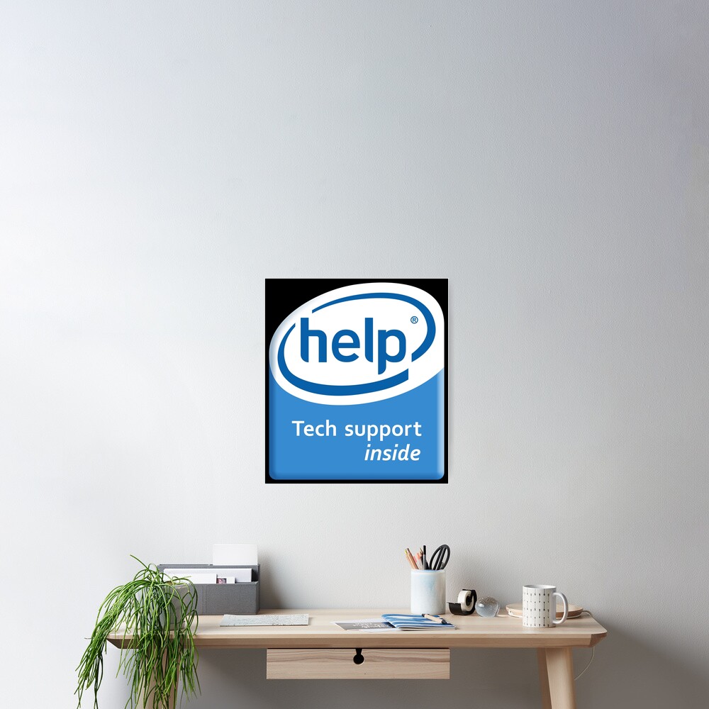 "Funny Intel Parody Logo Computer Tech Support" Poster for Sale by ...