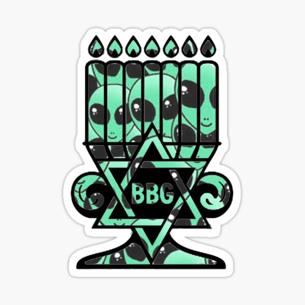 "BBG Menorah- Alien" Sticker by sgaer | Redbubble