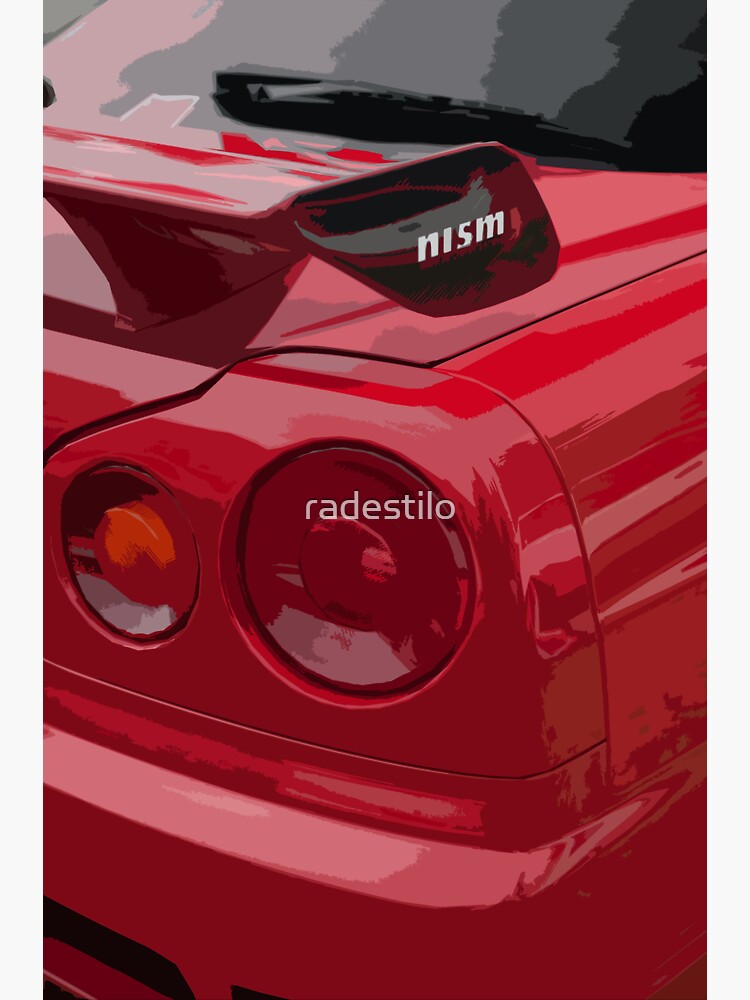 "Nismo Nissan Skyline Red R34" Sticker for Sale by radestilo | Redbubble