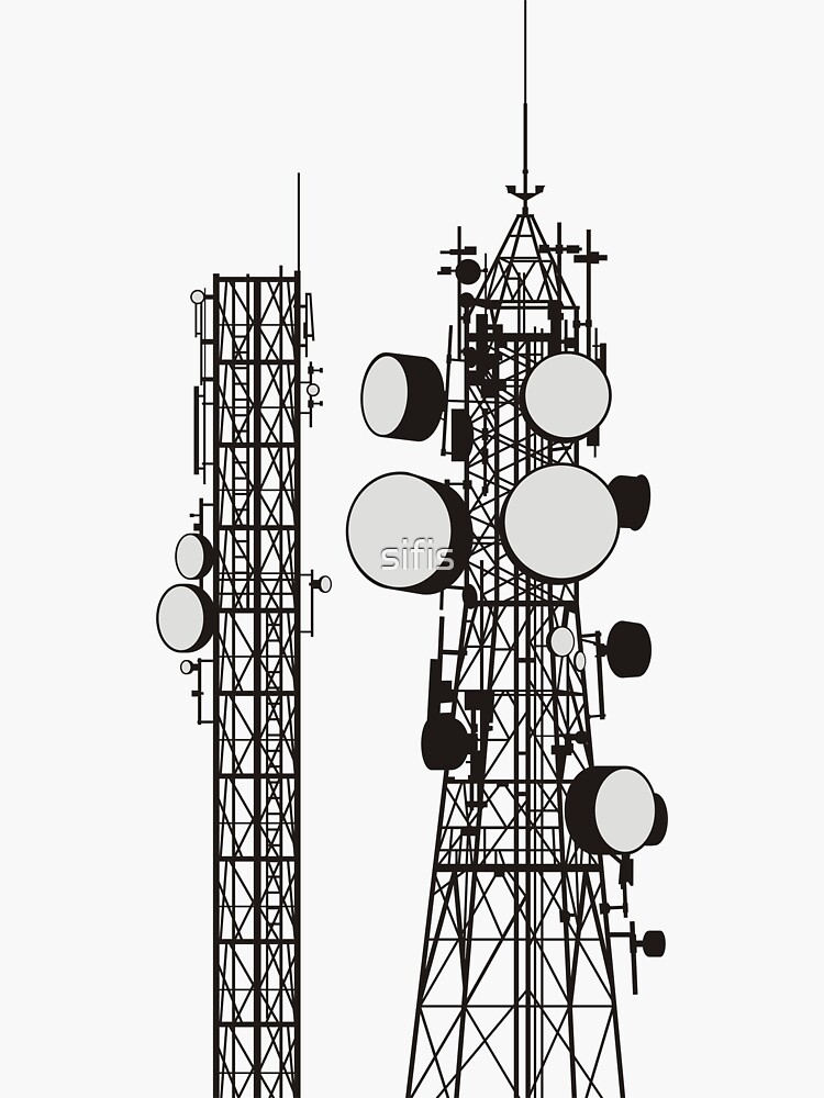 "Communication Towers" Sticker for Sale by sifis | Redbubble