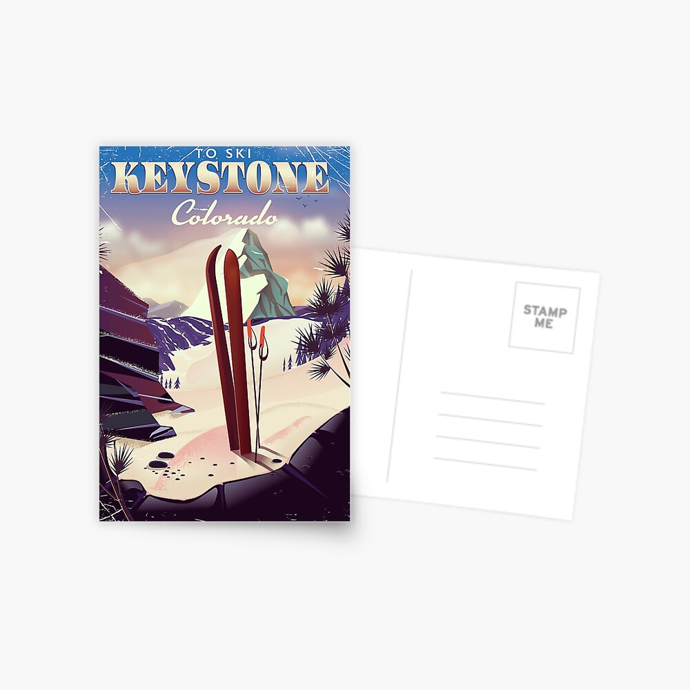 "Keystone Colorado Ski poster" Postcard for Sale by vectorwebstore ...