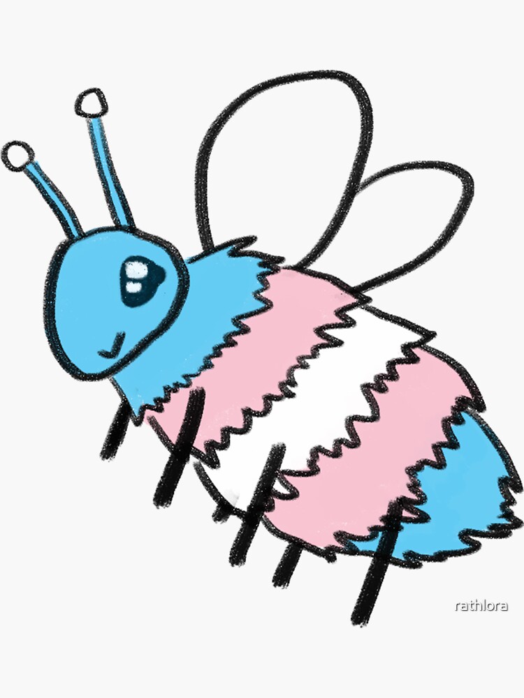 "Trans Pride Bee" Sticker for Sale by rathlora | Redbubble