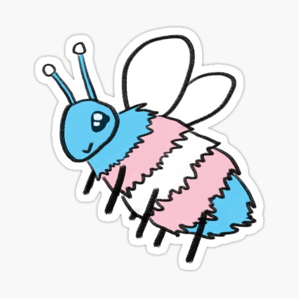 "Trans Pride Bee" Sticker for Sale by rathlora | Redbubble