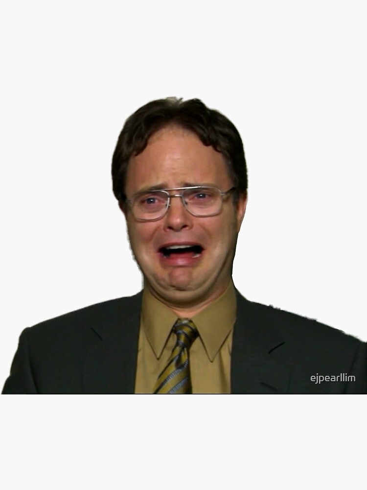 "the office dwight crying" Sticker for Sale by ejpearllim | Redbubble