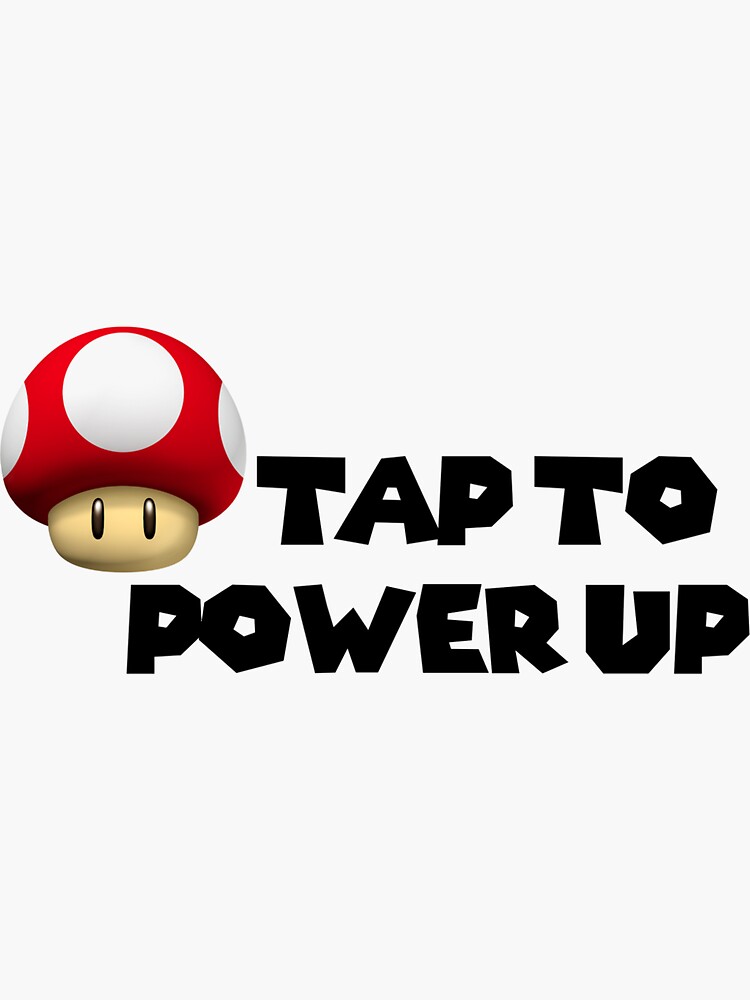"Tap to power up" Sticker for Sale by Mbnotfunny | Redbubble