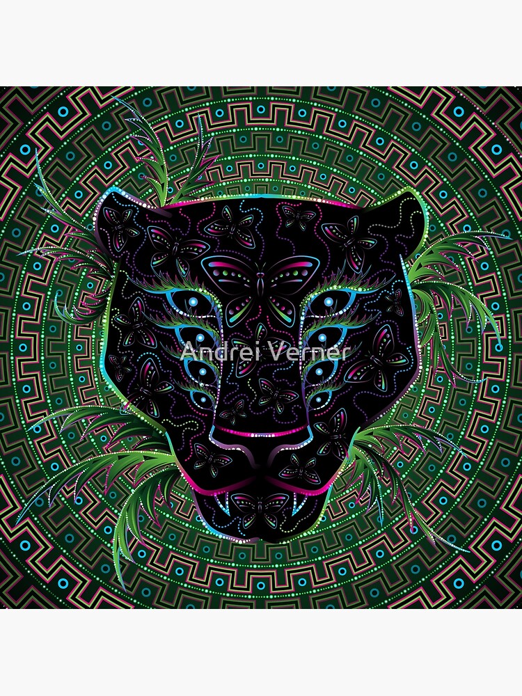 "Psychedelic Ayahuasca Black Jaguar Spirit Shaman Animal" Poster for ...