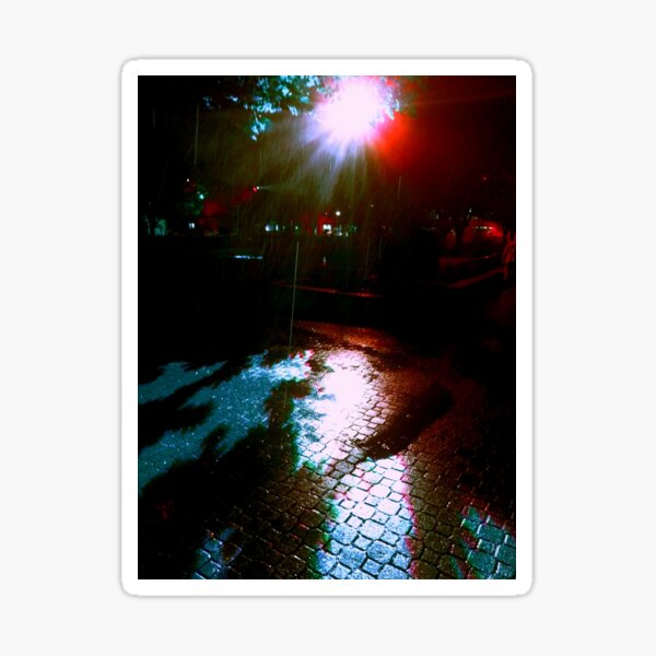 "Wet Reflective Ground at Night" Sticker for Sale by PaintEtchDesign ...