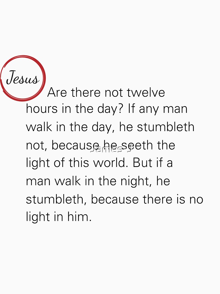  Jesus Said John 11 9 10 T shirt By James J Redbubble