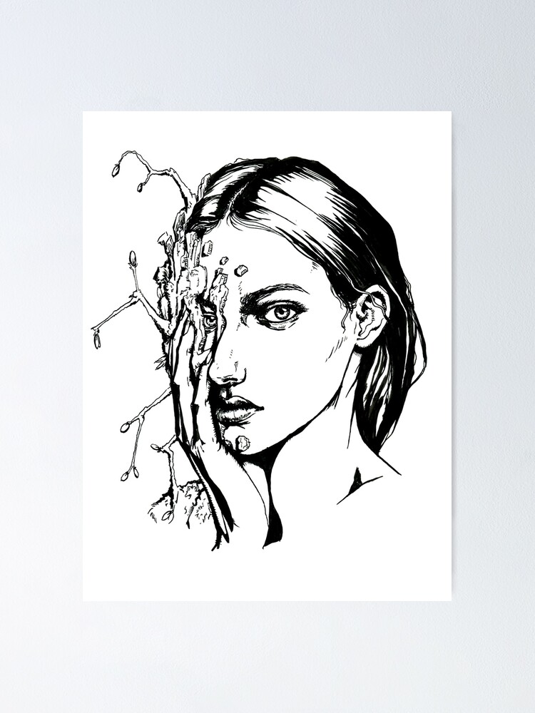 "Wooden Ink Drawing" Poster by AJRart | Redbubble