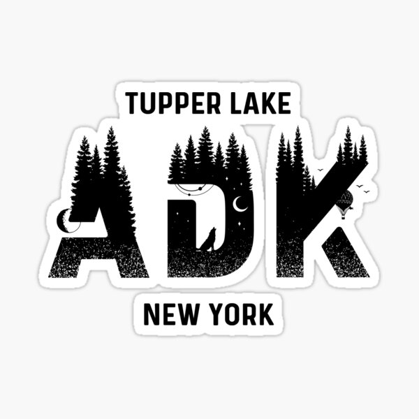 "Tupper Lake Adirondack Mountains New York T-Shirt" Sticker by ...