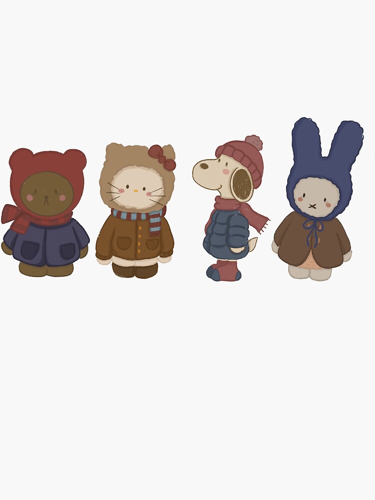 "Miffy Snoopy Boris Bear and Hello Kitty Fall Set " Sticker by ...