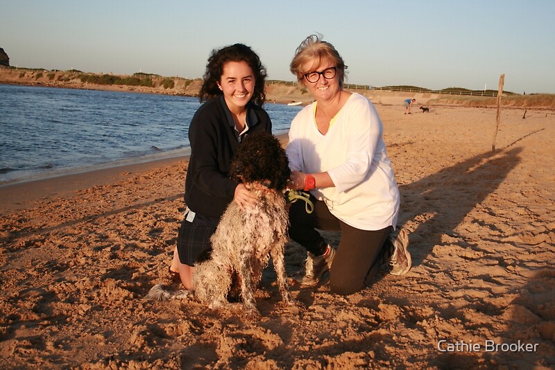 "35. Lisa & Nicola with Labradoodle Sid" by Cathie Brooker | Redbubble
