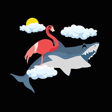 "Flamingo riding a shark in the clouds" Coffee Mug for Sale by jodirm ...