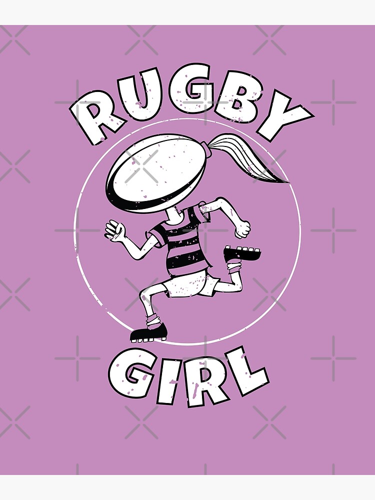 "Rugby Girl Cartoon" Photographic Print for Sale by oberdoofus | Redbubble