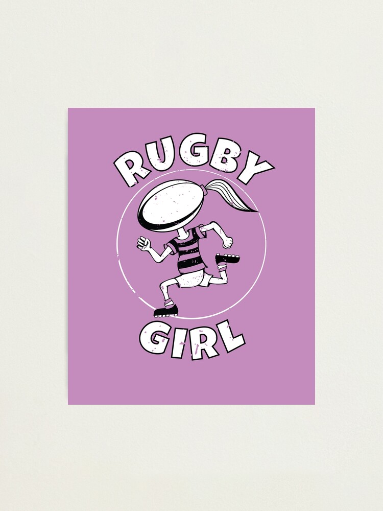 "Rugby Girl Cartoon" Photographic Print for Sale by oberdoofus | Redbubble