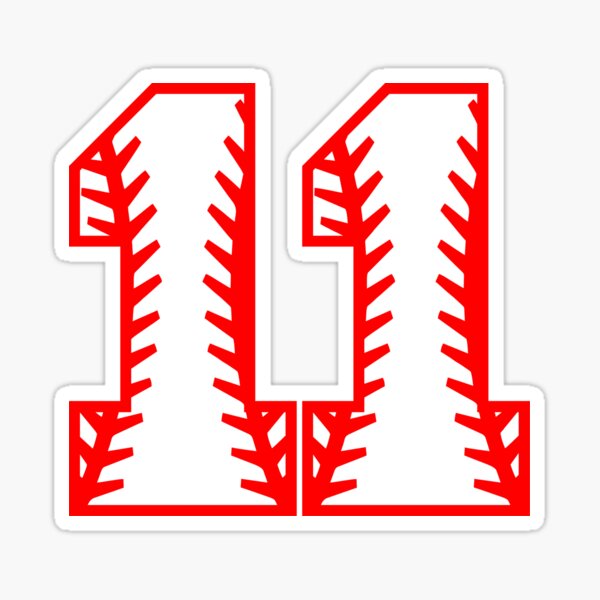 "Baseball Number 11" Sticker by youtaag | Redbubble