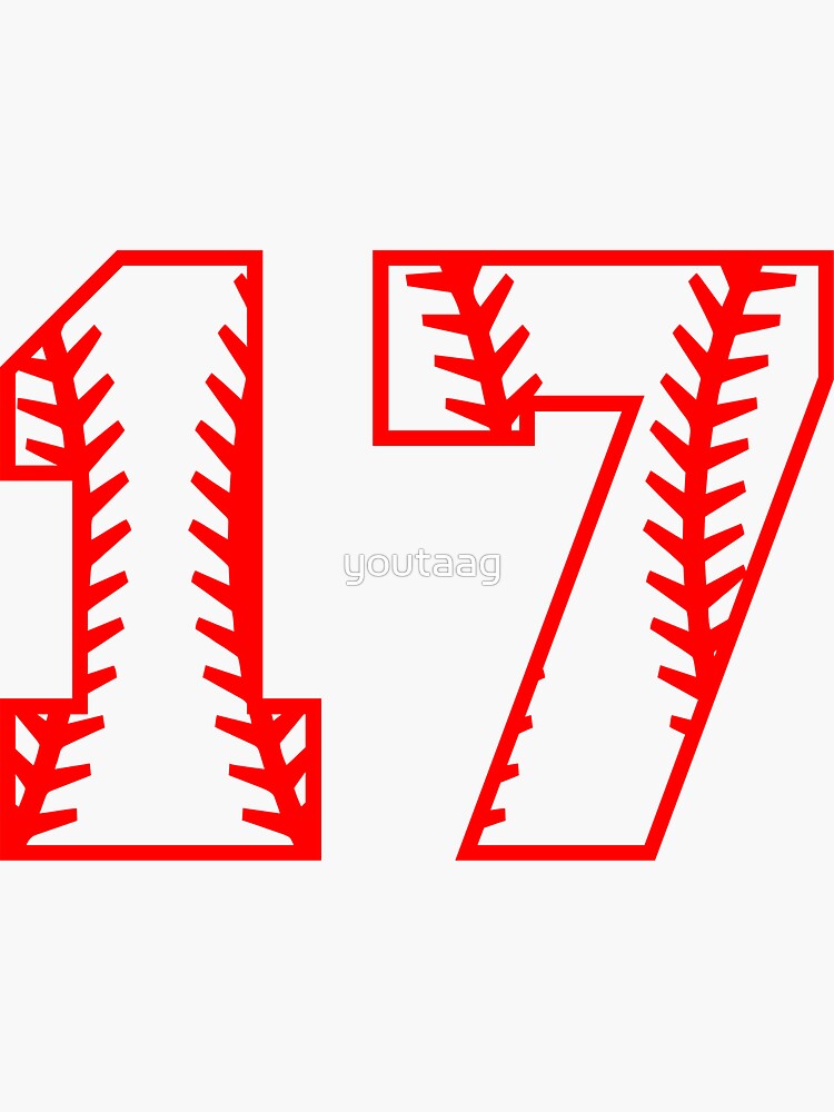 "Baseball Number 17" Sticker for Sale by youtaag | Redbubble