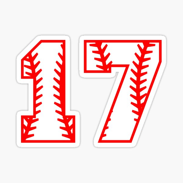 "Baseball Number 17" Sticker for Sale by youtaag | Redbubble