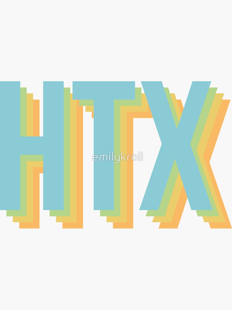 "HTX in green & orange" Sticker for Sale by emilykroll | Redbubble