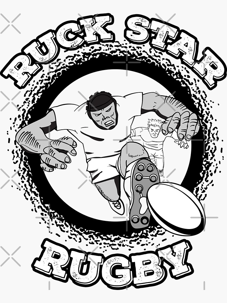 "Rugby Comic Style Player" Sticker for Sale by oberdoofus | Redbubble