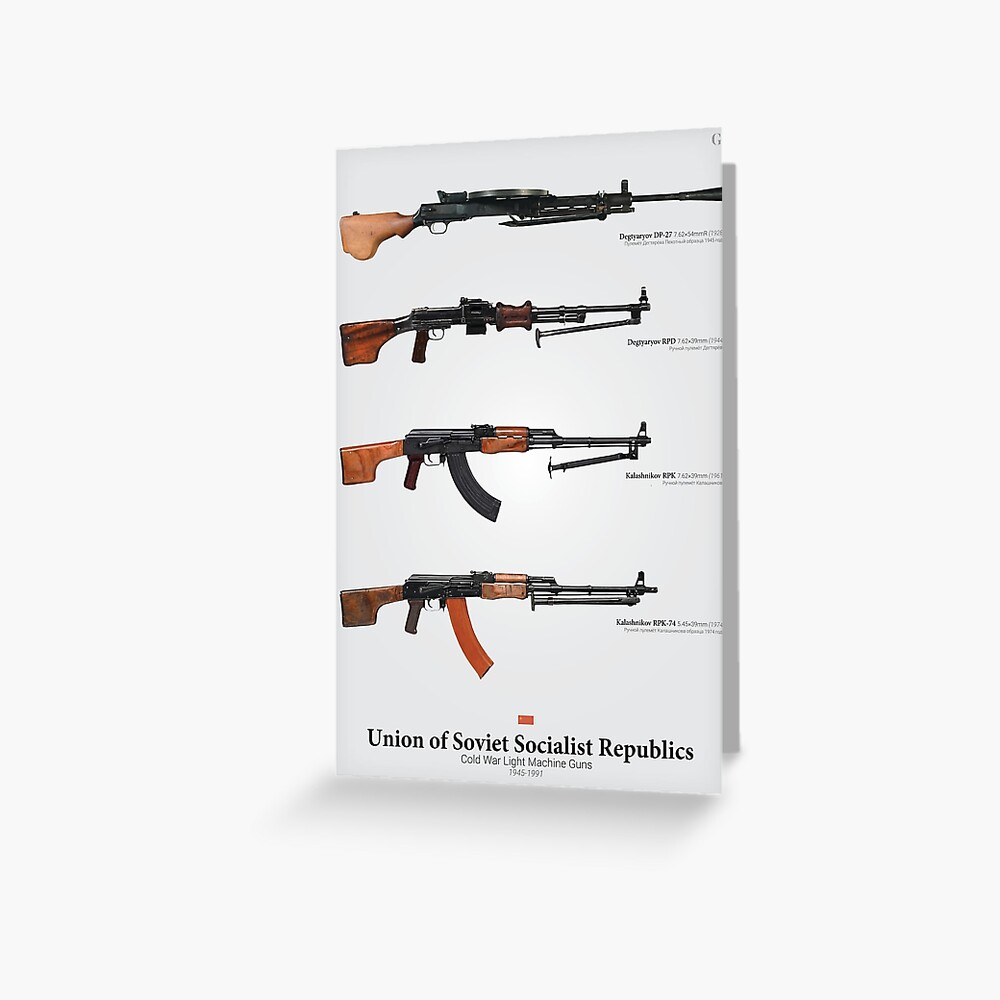"Cold War Light Machine Guns of the Soviet Union" Greeting Card for ...