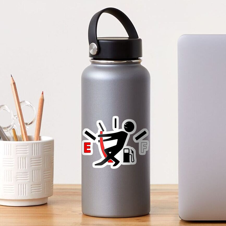 "Guy Pulling the gas needle" Sticker for Sale by BankrobberGus | Redbubble