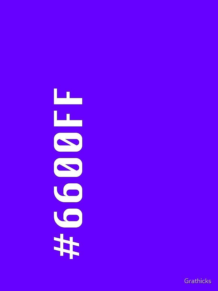 "Purple Hex Code #6600FF" T-shirt for Sale by Grathicks | Redbubble ...