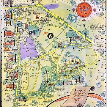 "COLGATE University map HAMILTON NY dorm decor" Photographic Print for ...