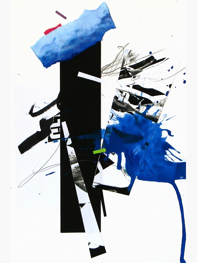 "Contemporary blue black and white abstract collage" Poster by ZebEddy ...