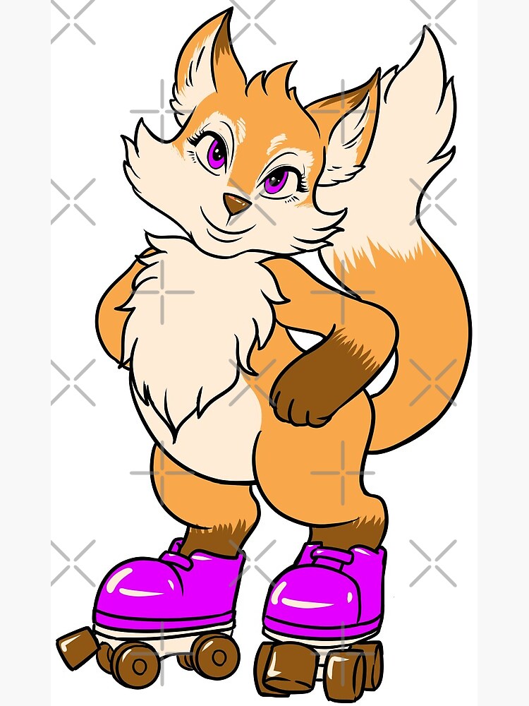 "Skating Cute Fox T Shirt" Art Print for Sale by proeinstein | Redbubble