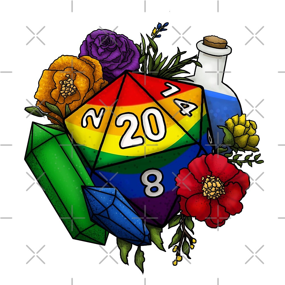 "Pride Rainbow D20 Tabletop RPG Gaming Dice" by Kiel Chenier | Redbubble