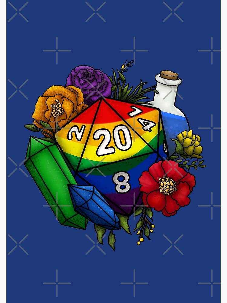 "Pride Rainbow D20 Tabletop RPG Gaming Dice" Spiral Notebook by ...