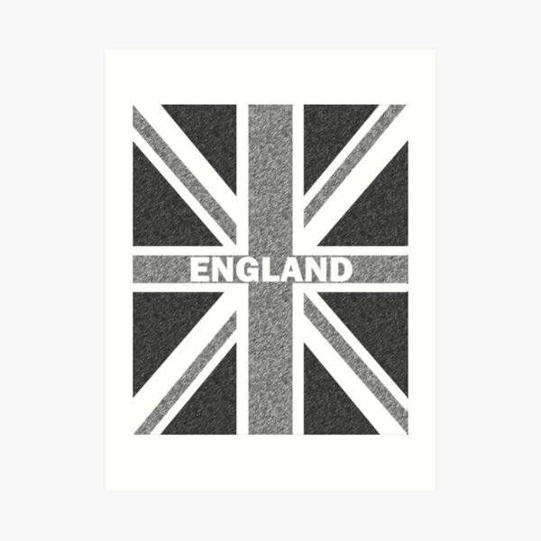 "Grayscale Union Jack England Flag Monochrome" Art Print by LarkDesigns ...