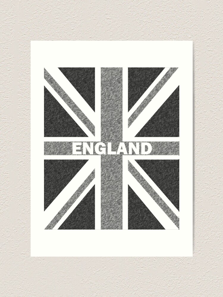 "Grayscale Union Jack England Flag Monochrome" Art Print by LarkDesigns ...