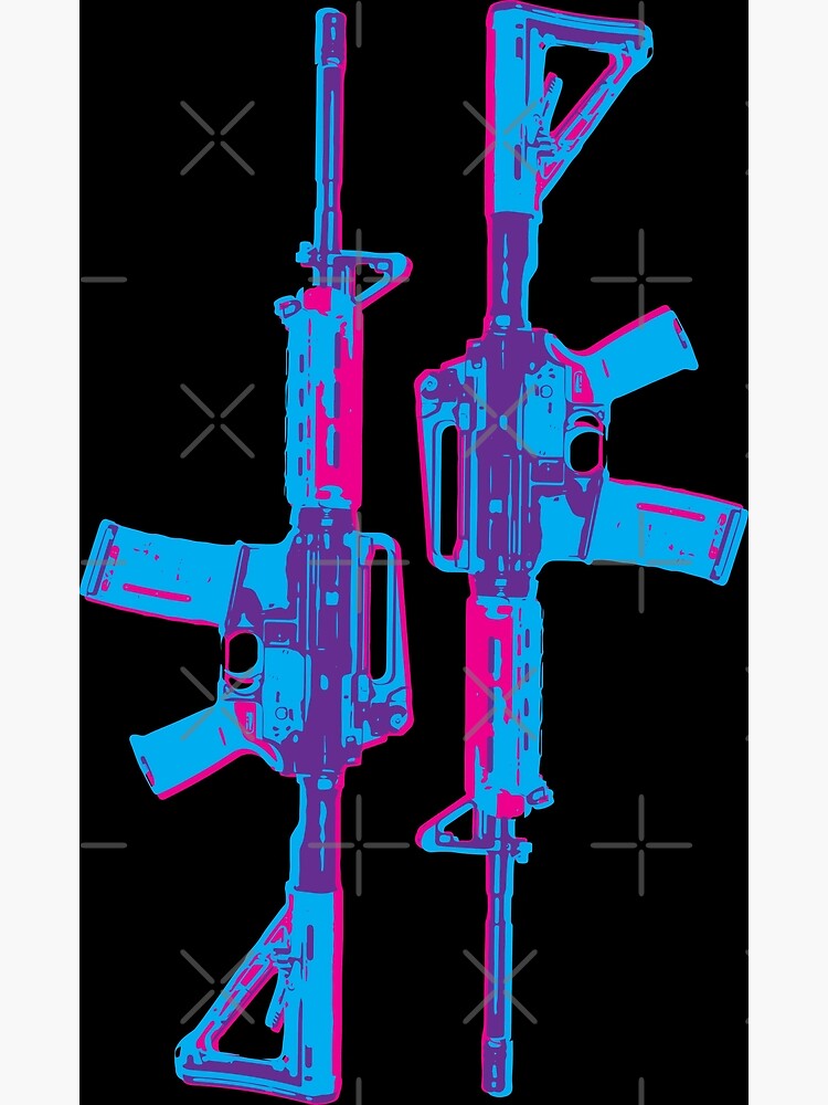 "Neon M4 Carbine (Rifle)" Poster by TurtleLip | Redbubble