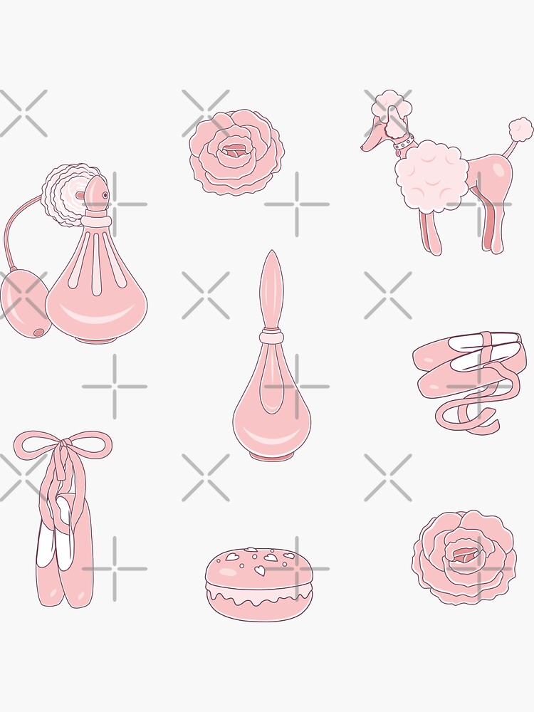 "Girly Pastel Pink Sticker Set" Sticker by azziella-design | Redbubble