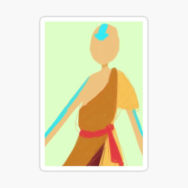 "Avatar Aang" Sticker for Sale by octaviandraws | Redbubble