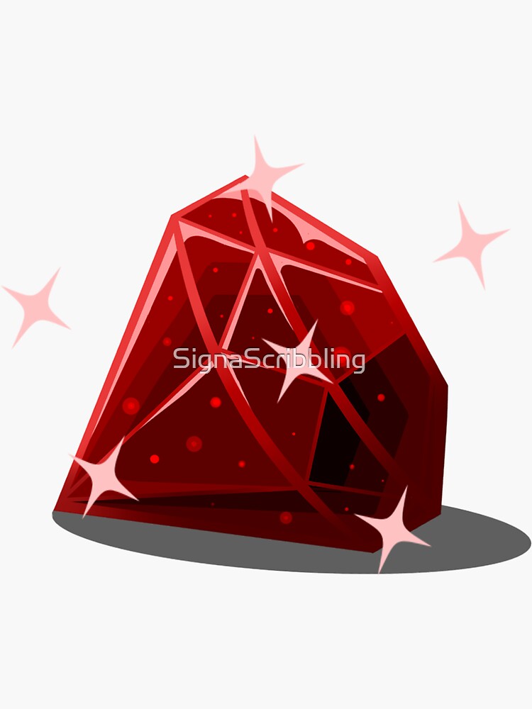 "One Singular Ruby!" Sticker for Sale by SignaScribbling | Redbubble