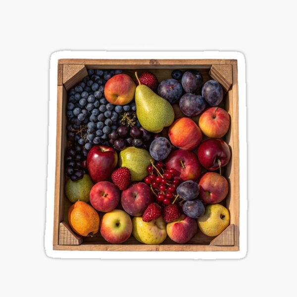 "Fresh Fruit Harvest Crate" Sticker for Sale by Tahacollection | Redbubble