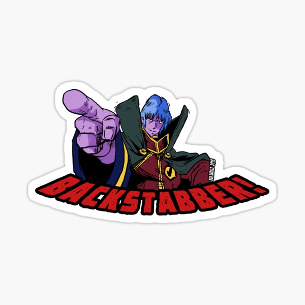 "Backstabber!" Sticker for Sale by Ben Eargle | Redbubble